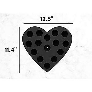 Polar Whale Coffee Pod Wall Mount Hanging Organizer Heart Storage Tray Compatible with Keurig K-Cup for Kitchen Home Office Display Stand Waterproof Washable Black Foam 15 Compartment