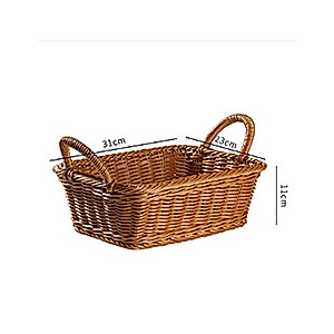 WSZJJ Snack Storage Basket, Rattan-Like Woven Fruit Bakery Display Basket Storage Basket for Household Living Room (Size : 31cm)