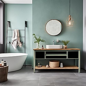 Black Chalk Paint for Furniture 25 fl.Oz. (750ml) + Special Brush - Furniture Paint no Sanding or Priming - Chalk Finish Wood Paint - DIY Projects Home Decor & Improvement (DEEP Black)