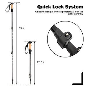 Goplus Trekking Poles, 2 Pack Adjustable Anti-Shock Hiking Walking Climbing Sticks, Lightweight Aluminum 7075 with Carry Bag