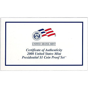 2008 S Presidential Dollar Proof Set - 4 coins - All S Mint Coins - Original Package with COA - $1 US Mint - Gem Proof - DCAM