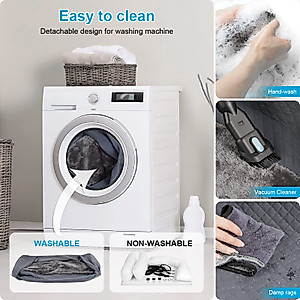 Dlownne Dog Car Seat for Medium Large Dogs, Dog Car Bed Pet Booster Seat with Adjustable Straps Safety Tethers, Multifunctional Dog Travel Bed Car Back Seats Removeable Washable, Fits Pickup Trunk SUV