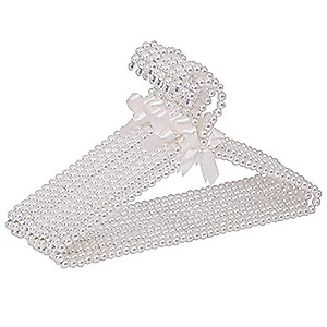 Aimeely 10PCS Pearl Beaded Clothes Rack Large Bowknot Wedding Shop Daily Pants Hangers 1#