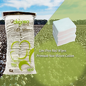 Degasa Premium 100% Pure Cotton Exfoliating Squares for Women - Hypoallergenic, Lint-Free Pads - Ideal for use as Makeup Remover Wipes or Nail Polish Remover Wipes, 160 Count