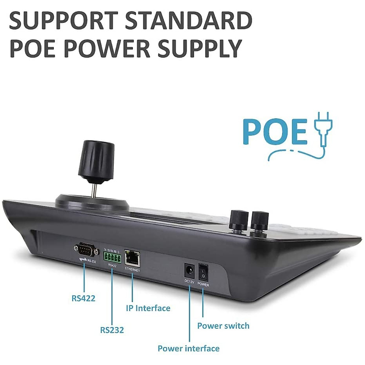 SMTAV PTZ Controller 5 Inch LCD Screen Decoding H.264 and H.265 Network Support POE Support ON VIF 4D Joystick Decoding Keyboard (Video IP Controller)