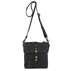TSD Brand Coastal Canvas Crossbody Bag (Dark Grey)