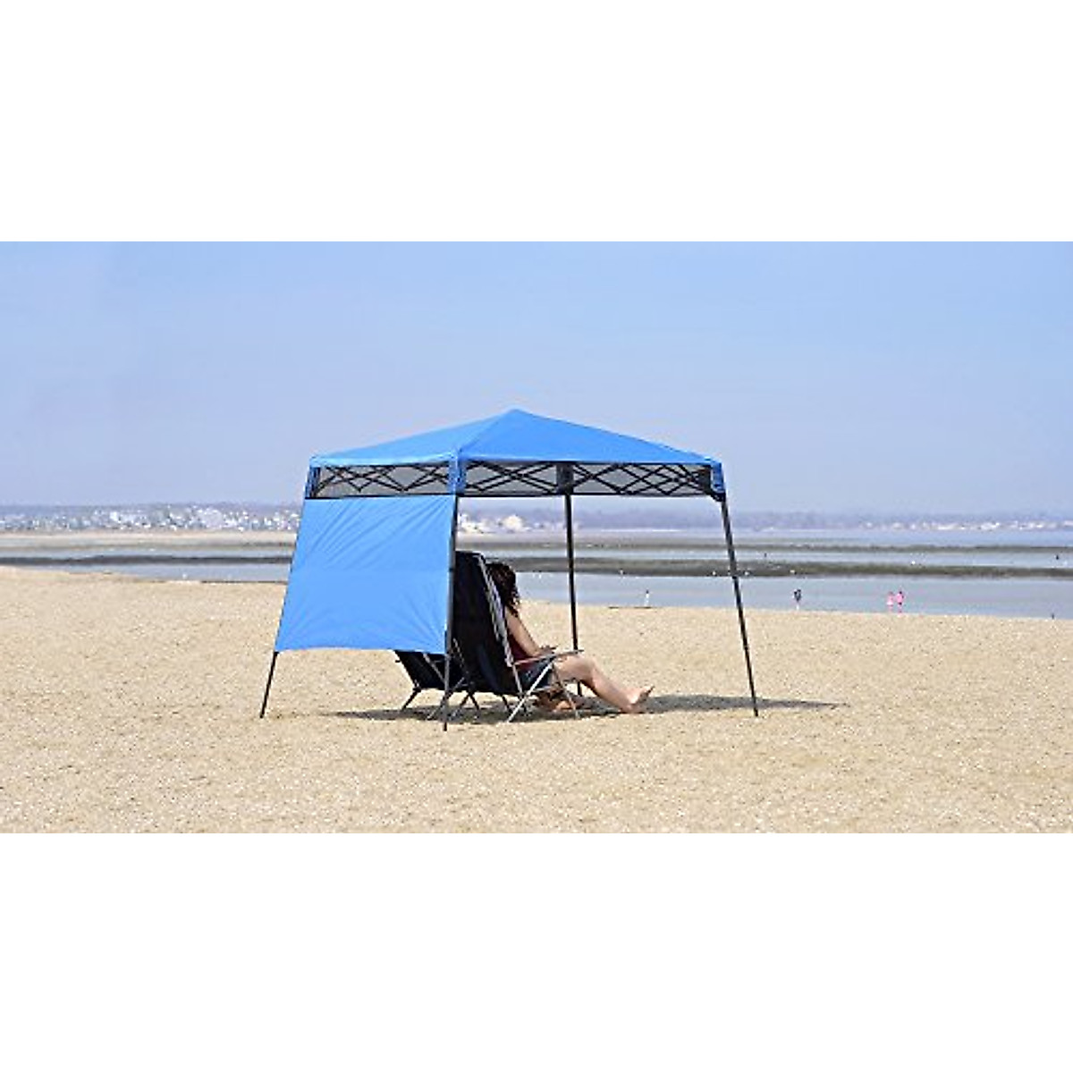 Quik Shade Go Hybrid 6' x 6' Sun Protection Pop-Up Compact and Lightweight 7' x 7' Base Slant Leg Backpack Canopy