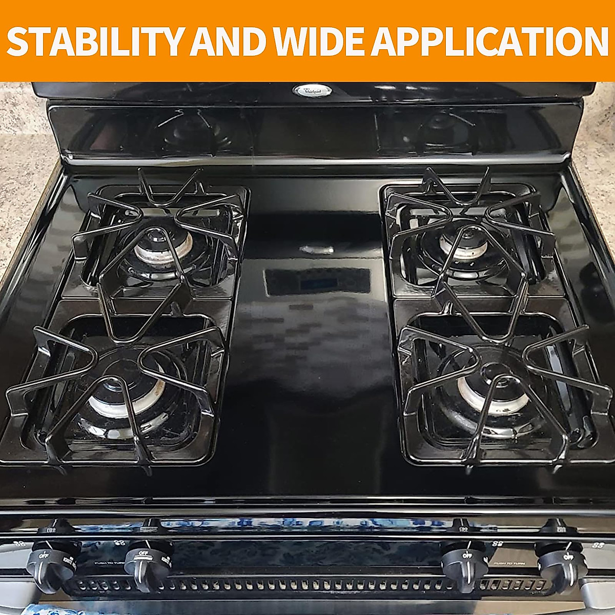 Upgraded W10447925 Burner Grate Replacement for Whirlpool Stove Parts, 8.3x9 inches Kenmore Maytag Gas Range Parts Stove Burner Grate Set Amana Inglis Kirkland Gas Cooktop Parts Stove Top Grates 4Pcs