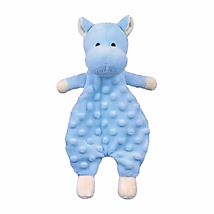 Doindute Baby Blue Hippo Soft Stuffed Animal Security Blanket, Plush Hippo Character Lovey Blanket, Baby Shower/Nursery Gift, Newborn Infant Toddler Snuggle Blankie for Boys Girls, 10 Inches