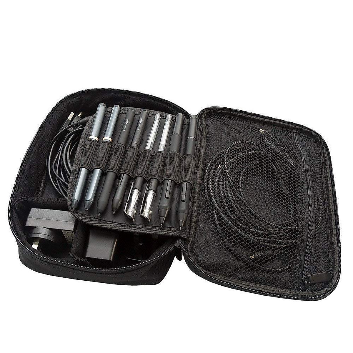 XPPen Travel Cable Case Drawing Tablet Pen Displays Accessories Organizer Accessories Travel Carry Case (Black)