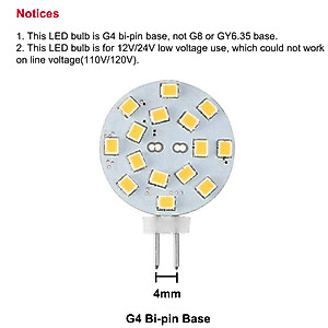 Makergroup 12V G4 LED Bulb 3W Bi-Pin LED Disc Light Bulb 20-30 Watt Equivalent Daylight White 6000K for Puck Lights in RV Trailers Campers Automotive Marine Landscape Lighting 6pcs