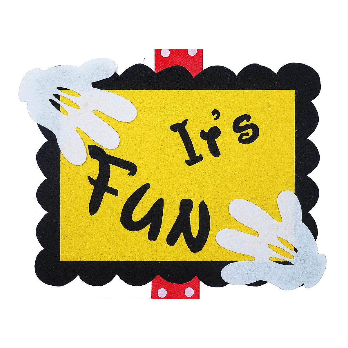 RORARO Mickey Mouse Birthday Welcome Door Sign Felt Decorations Welcome Hanger-Come inside its fun inside-Disney Decorations Supplies Birthday banner Party Favor