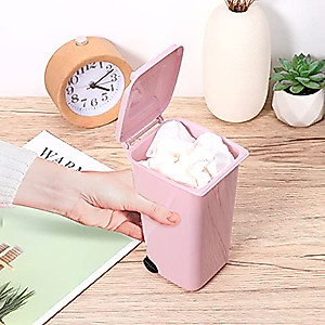 Kisangel 4Pack Mini Trash Can with Lid Set, Desktop Wastebasket Small Garbage Storage Bin for Office Home School