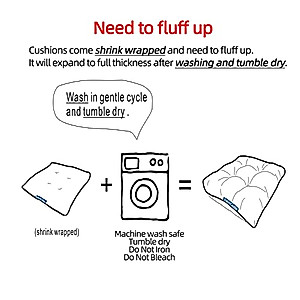 FABRICASTLE Outdoor Chair Cushions Patio Cushion Premium Comfortable Thick Fill Tufted 19" x 19" Floor Wicker Seat Pads, 2 Count (Cream, 2)