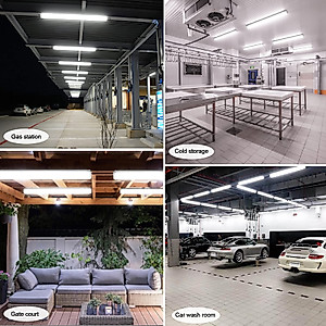 ANTLUX 4FT LED Vapor Tight Light Fixture, 50W 5000LM (120W Eq.), 4 Foot LED Vapor Proof Outdoor Shop Lights, IP66 Tri-Proof Lights for Parking Garage Carport Car Wash, Freezer Light, Plug in, 8 Pack