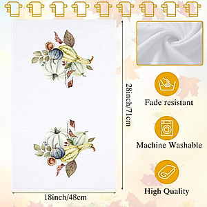 WILLBOND 4 Pieces Farmhouse Fall Kitchen Towels Autumn Kitchen Dish Towels Farmhouse Bath Towels Hand Towels Tea Towels for Fall Kitchen Thanksgiving Gifts, 18 x 28 Inch (Pumpkin)