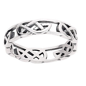 CloseoutWarehouse 925 Sterling Silver Celtic Wicca Pagan Eternity Ring (Sizes 2-15) (Silver, 8)