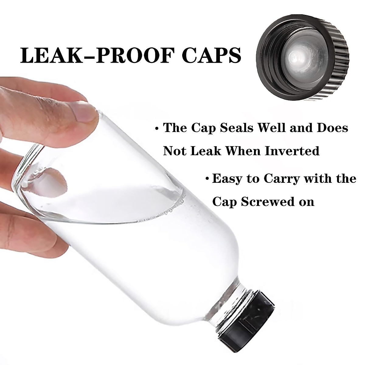 6 Pack Shot Bottles with Caps, 2 oz Glass Jars with Lids, Ginger Shots Bottles, Mini Glass Bottles or Decorative Bottles for Ginger, Vanilla Extract, Cinnamon, Honey, Cayenne, Wellness Shot, Hot Sauce