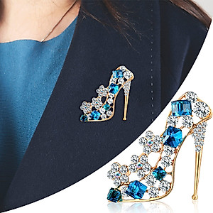 4 Pieces Brooches Pins for Women Rhinestone High Heel Crystal Brooches Princess Shoes Angel Wing Tear for Women Brides Gifts Party Favors Mom's Present