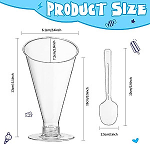 Nuogo 50 Pack Clear Dessert Cups Spoons Mini Dessert Cups Spoons 4oz Plastic Martini Glasses Disposable Dessert Cups Appetizer Cups for Home Gatherings, Events, Parties, Weddings, Serving, Tasting