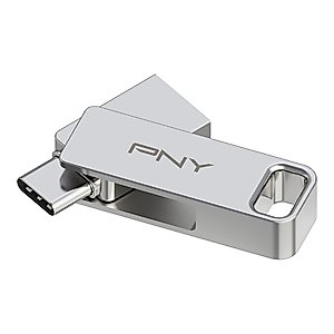 PNY 64GB Duo Link USB 3.2 Type-C Dual Flash Drive for Android Devices and Computers - External Mobile Storage for Photos, Videos, and More - 200MB/s