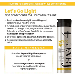 fave4 hair Travel Size Shampoo and Conditioner Set - Mini Beyond Big Volumizing Shampoo + Mini Let's Go Light Conditioner for Lightweight Volume and Shine, 2 fl oz