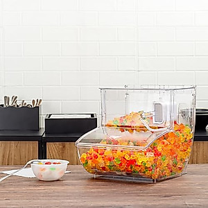 Restaurantware Met Lux 5.3 Gallon Food Storage Container, 1 Airtight Treat Box - With Scoop, Holds Up To 80 Cups, Clear Plastic Cereal Container With Lid, For Kitchen Or Pantry Organization