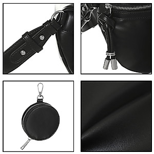 Haytijoe Crossbody Sling Bag for Women Fanny Packs Vegan Leather Bum Bag for Travel(Fashion1-Khaki)