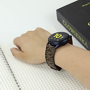 Leather Band Compatible with Samsung Galaxy Watch 6/5/4 40mm 44mm/6 Classic Band 43mm 47mm/4 Classic 42mm 46mm, 20mm Designer Classic Watch Wristbands for Active 2/3 41mm Women Men