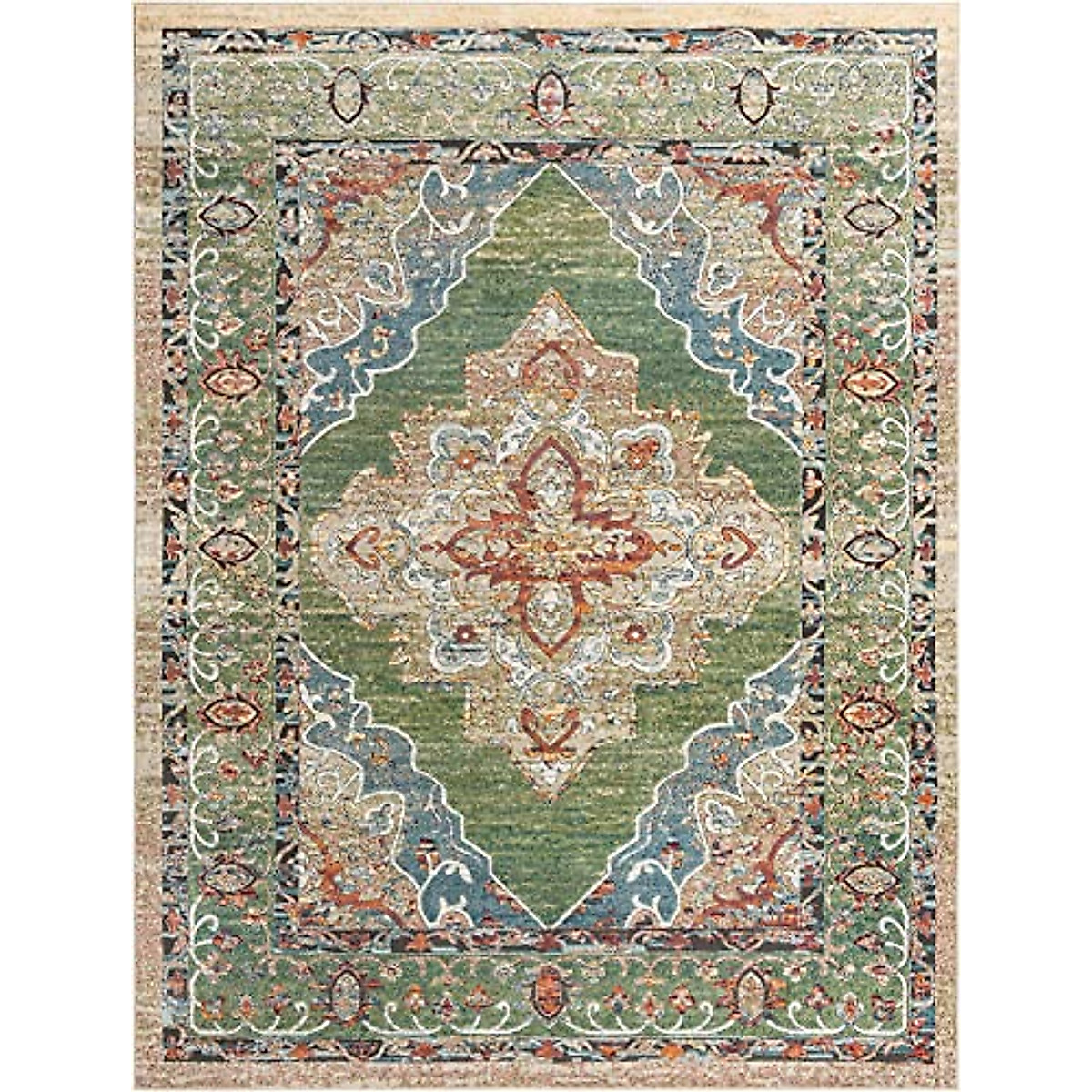 Unique Loom Isabella Collection Area Rug - Rossellini (9' x 12' Rectangle, Green/Blue)
