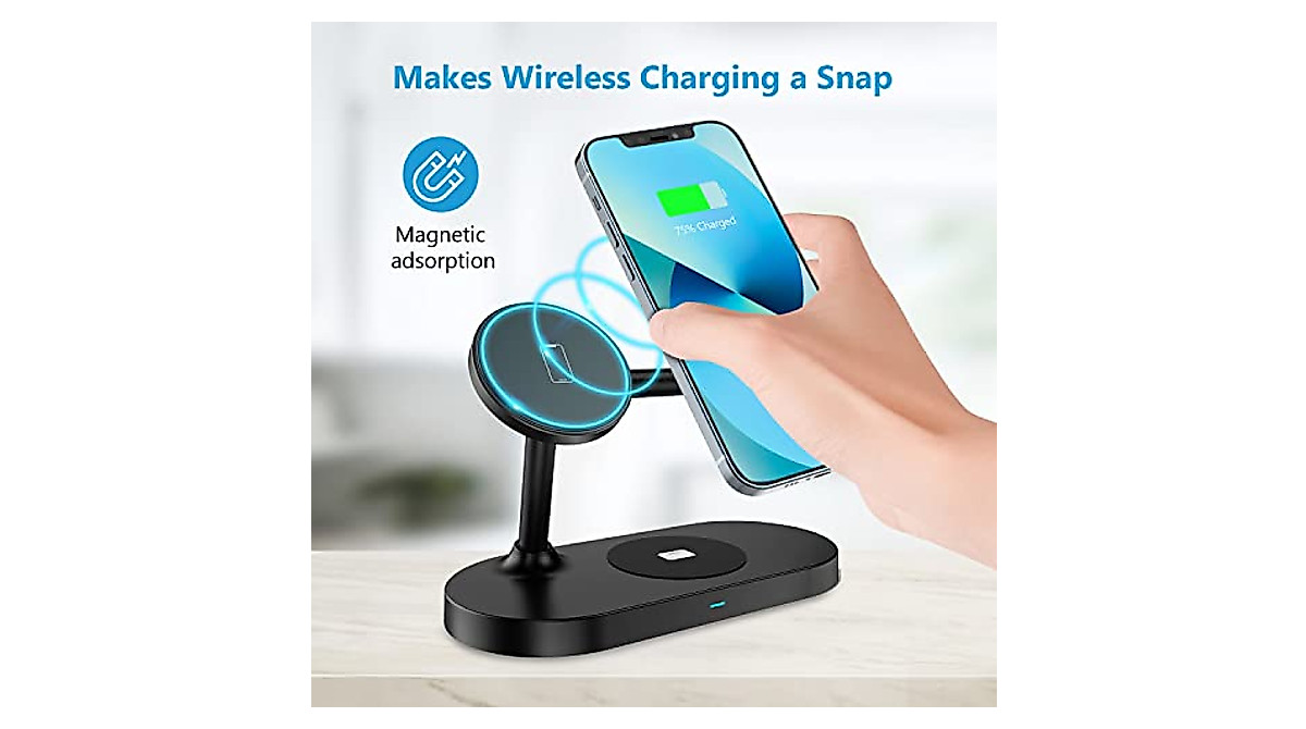 3-in-1 Magnetic Wireless Charger with Fast MagSafe Charging