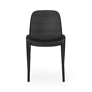 Christopher Knight Home 312244 Raevyn Outdoor Dining Chair (Set of 2), Black