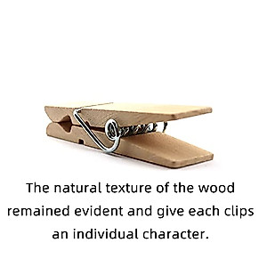 HEEHEE 20 Pack 2.83 Inch Large Wooden Clothespins Strong Spring Durable Natural Wood Texture Heavy Duty Clothes Pins with 33 Feet Jute Twine for Crafts Laundry Photo Hanging