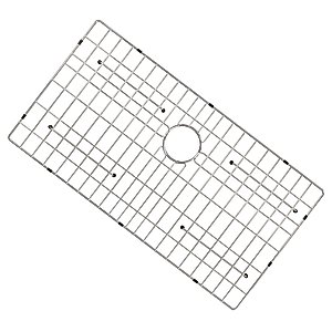 Stainless Steel Sink Grid and Protectors for Bottom of Kitchen Sink，26" x 14" Inches with Rear Drain