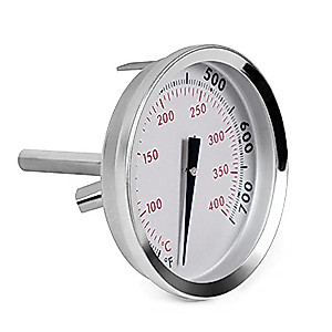 X Home 67088 Thermometer Replacement for Weber Genesis 300 Series & Summit Grills, Thermometer for Genesis E/S-310 330, Sliver Temperature Gauge Center Mount, 2-3/8" Diameter