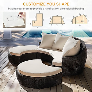 ROFIELTY Outdoor Bench Cushions.42x16 Inch Patio Furniture Cushions Seat Cushion/Back Cushion Dual Purpose,Outdoor Loveseat Cushions for Patio Garden Outdoor Benches (42x16, Basalt)