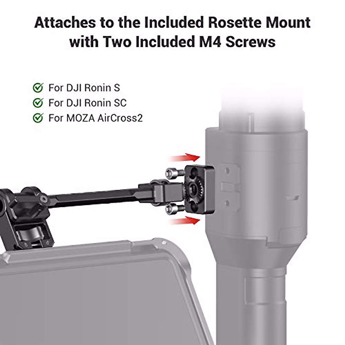 SMALLRIG Adjustable Camera Monitor Mount for DJI Ronin-S/Ronin-SC & ZHIYUN Crane 2S/Crane 3/3S/WEEBILL-S & MOZA AirCross 2 Gimbals - 2889