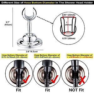 JiePai Shower Head Holder, Solid Brass Adjustable Shower Holder Bracket,Shower Wall Mount Holder with Screws (Chrome)