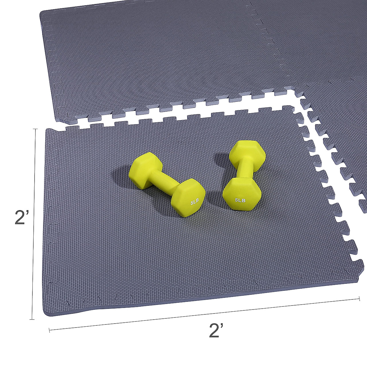 BalanceFrom Puzzle Exercise Mat with EVA Foam Interlocking Tiles for MMA, Exercise, Gymnastics and Home Gym Protective Flooring, 1/2" Thick, 24 Square Feet, Gray