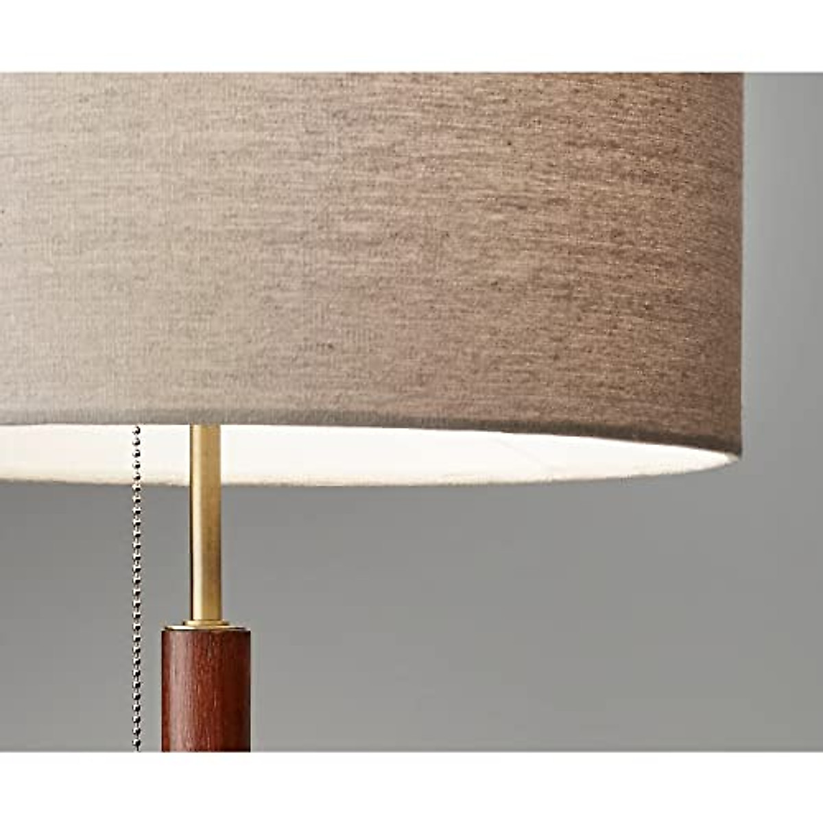 Adesso 3376-15 Hamilton Table Lamp, 26.25 in., 100W Incandescent/26W CFL, Walnut Eucalyptus Wood/Antique Brass, 1 Modern Lamp