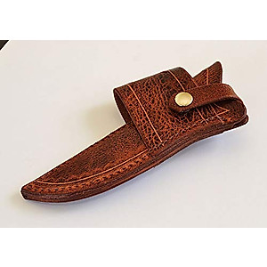 Coast Leathers Custom Leather Knife Sheath for Buck 119 Knife, Fixed Blade Knife Holder, Cross Draw Knife Holster - Antique Brown