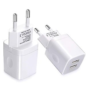 European Wall Charger, Vifigen 2-Pack USB 2.1AMP Universal Europe Charger Block Dual Port Plug Compatible for iPhone 14 13 12 11 Pro Max XS XR X SE 8 7 6 Plus, Samsung S22 S21 A13, Note 20, LG, Moto