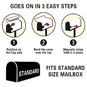 Merry Christmas Mailbox Cover 21x18 Inch, Christmas Santa Claus Post Letter Box Covers, New Year Holiday Xmas Magnetic Waterproof Mail Wraps for Outdoor Yard Garden Standard Mailbox Decor