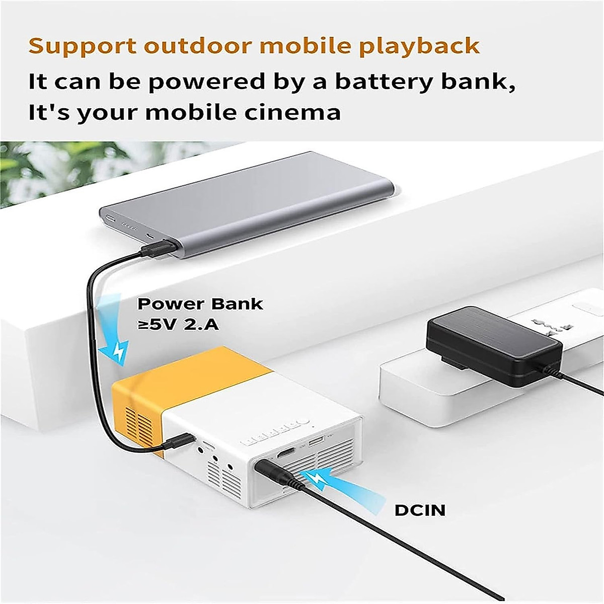 G300 HD LED Projector, Upgrade Home Cinema Projector Support 1080P Displaying, Stylish HD Projector Support HDMI, AV, VGA, USB, for SD Input & 3.5mm Earphone Port, Replace Television