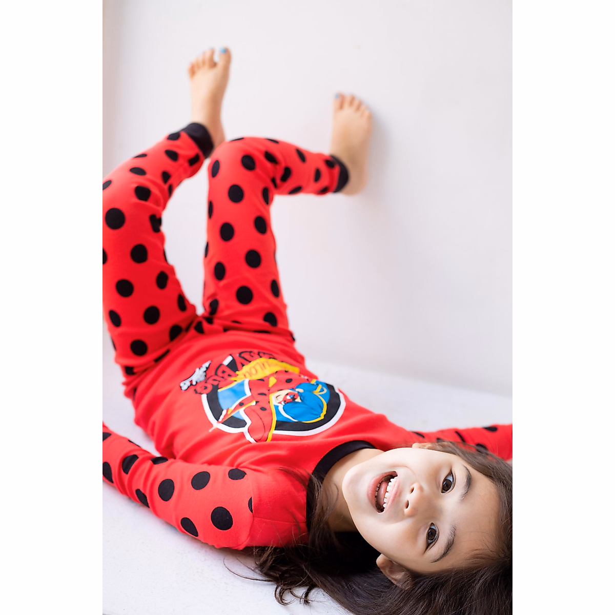 Miraculous Ladybug Big Girls Breathable Pullover Pajama Shirt & Pajama Pants Red 10-12