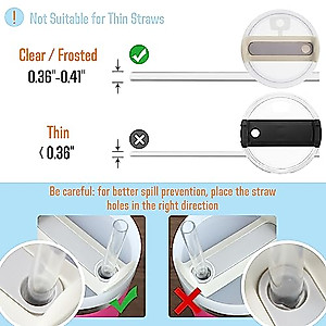 Spill Stopper for Stanley 40oz 30oz Tumbler, 4 Pack One-piece Leak Stopper for Stanley H.20, Silicone Cup Spill Stopper Set (4 Round Stoppers & 4 Square Stoppers), Cup Accessories for Stanley -White