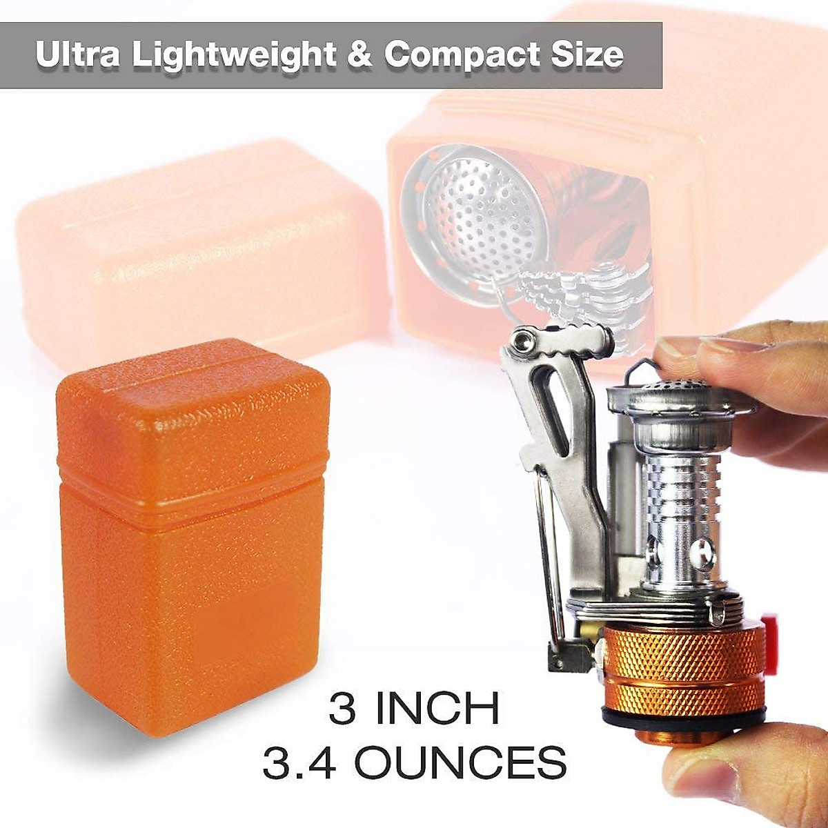 Liphontcta Ultralight Portable Camping Stoves Backpacking Stove Collapsible with Piezo Ignition Adjustable Valve Stainless Steel Material for Backpacking, Hiking,Mountaineering, 3.4oz