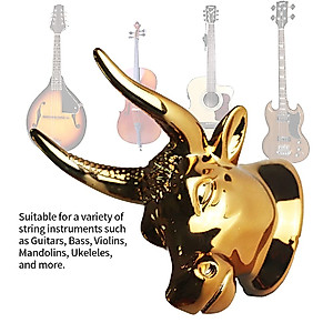 LKEREJOL Bull Head Guitar Holder Wall Hanger Guitar Ukulele Hook Ukulele Stand Rack Storage Bass Bull Head Wall Mounted Art Support Guitar Holder for Bass Electric Acoustic Guitar Ukulele
