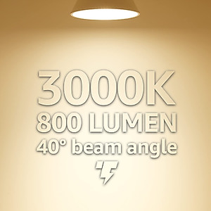 TORCHSTAR PAR30 Long Neck LED Bulb, CRI90+ Dimmable LED Spotlight Bulbs, 8W=75W, 3000K Warm White, UL & ES Listed, 800LM Super Bright, for Recessed Trim Lighting, Track Light, Pack of 6