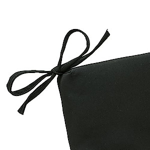 Pillow Perfect Fortress Solid Indoor/Outdoor Patio Chaise Lounge Cushion Plush Fiber Fill, Weather and Fade Resistant, 72.5" x 21", Black